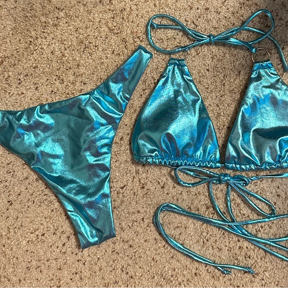 Swim | New Metallic Blue Bikini | Poshmark